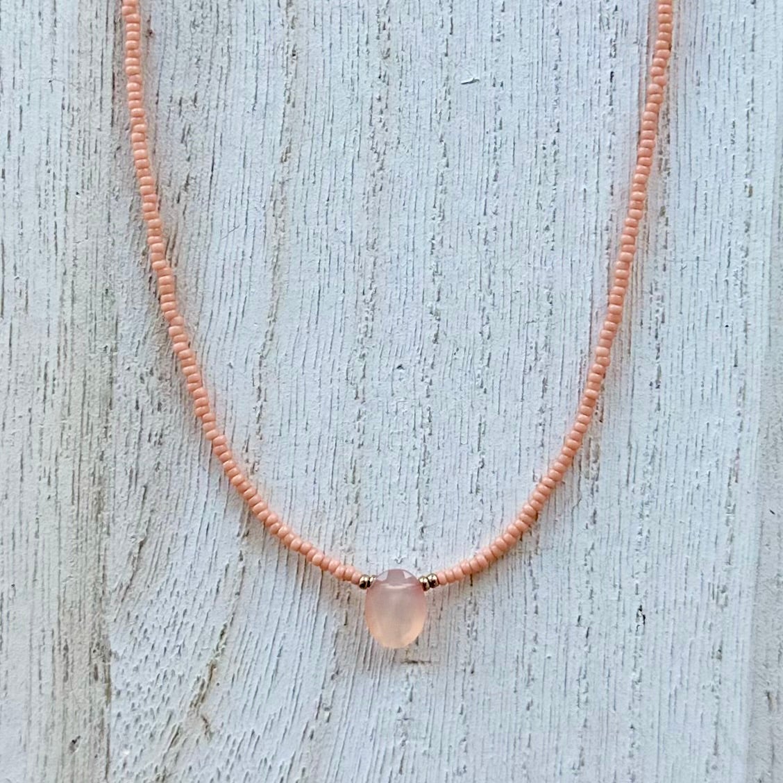 Glass Bead Necklace - Coral | Valerie's Gallery