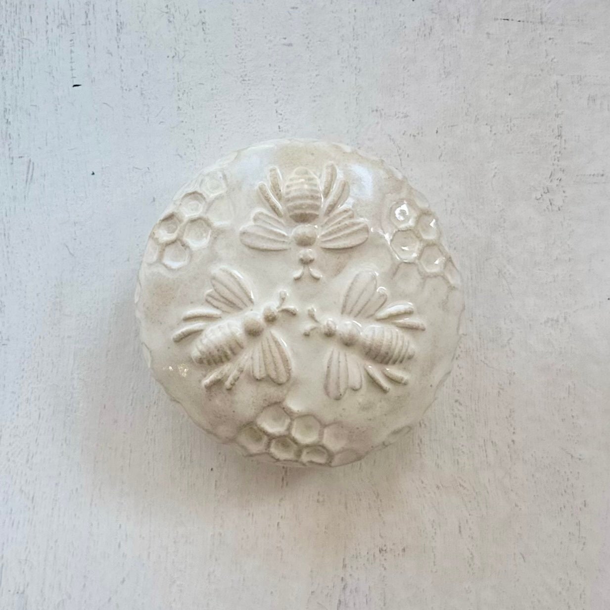 Bee Cluster Rattle - White | Valerie's Gallery