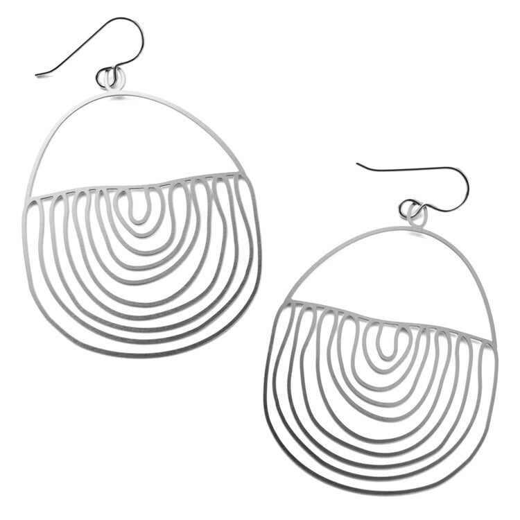 Linear Curvy Line Earrings | Valerie's Gallery